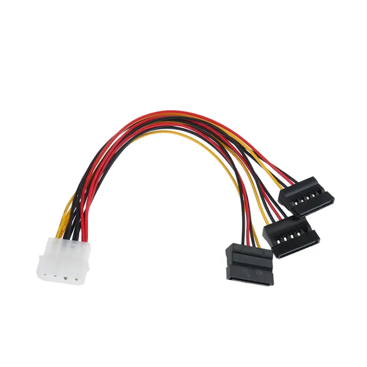 4Pin IDE Molex To 3 ATA SATA Power Splitter Extension Cable Connectors ...