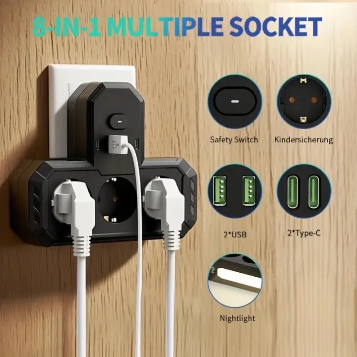 EU Plug Power Strip Outlets Two specifications with or without USB Type ...