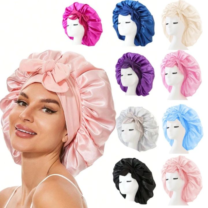 Satin Bonnet Silk Bonnet Adjustable Bonne for Sleeping Hair Bonnet with ...