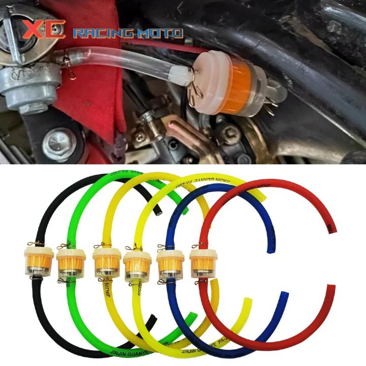8mm Motorcycle Plastic Fuel Filter Dirt Bike Hose Line Petrol Pipe Fuel ...
