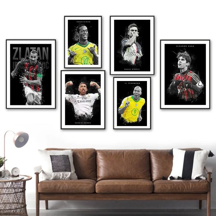 Wall Art Canvas Painting FIFA Football Champion Legend KAKA Ronaldinho ...