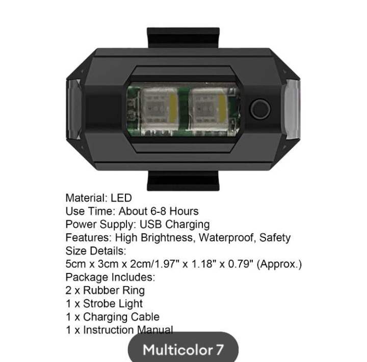 Aircraft Light Universal For Bike Car Jeep Flasher RGB Rechargeable ...