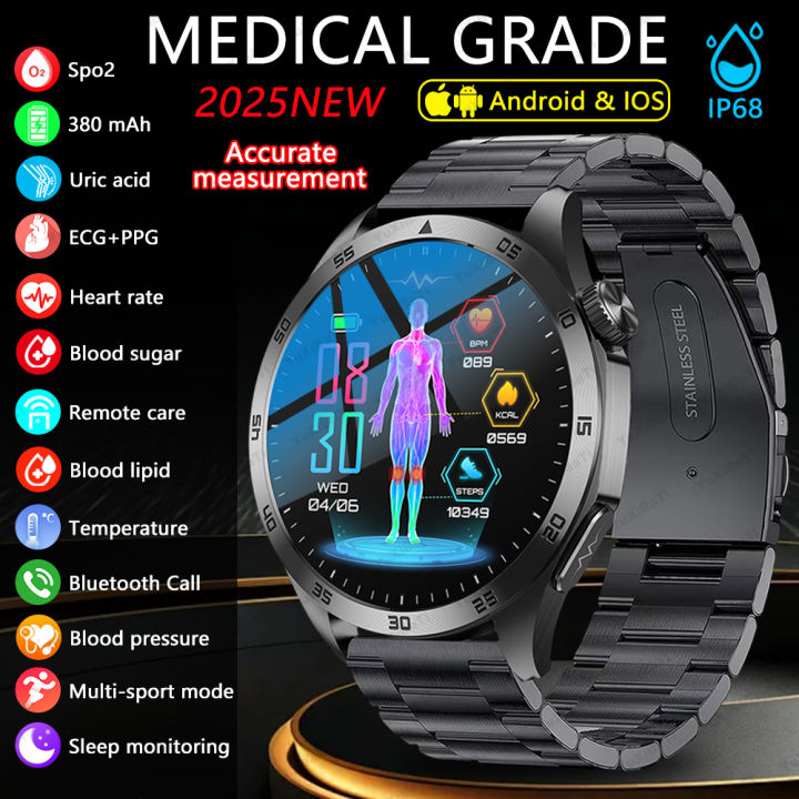 2025 New Medical Grade Smart Watch Blood Sugar Blood Lipid Uric Acid ...