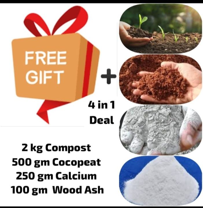 Deal 2 Kg Compost , 500 gm Cocopeat, 250 gm Calcium, 100gm Wooden Ash ...