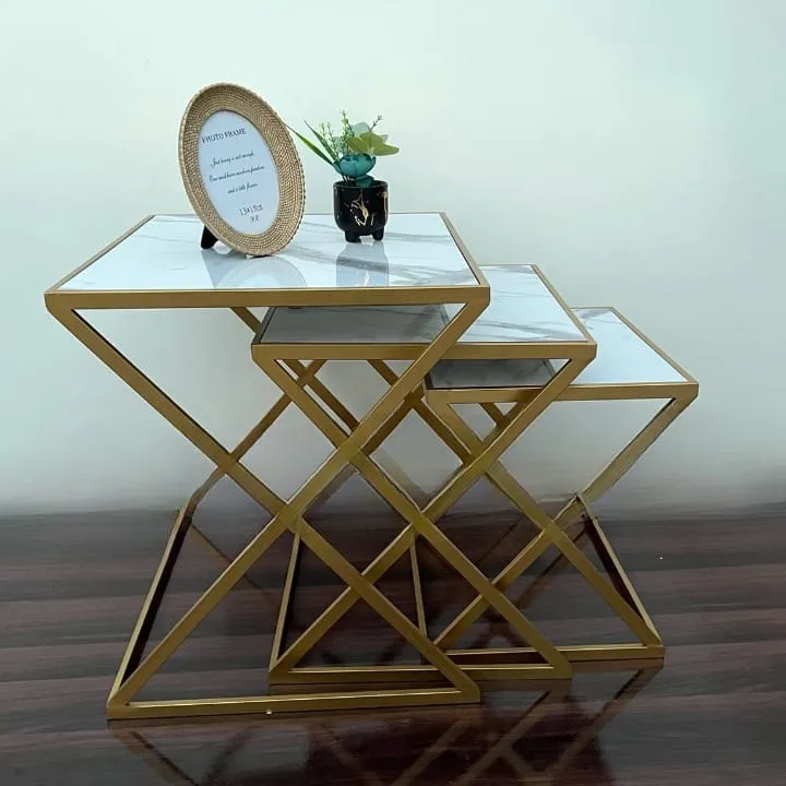Square Table Set of 3 | Coffe Table | Side Table | Centre Table | Daraz.pk