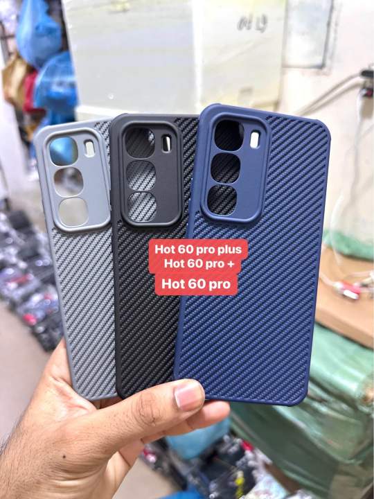 Infinix Hot 60 pro / Hot 60 pro plus unique silicone fiber premium back ...