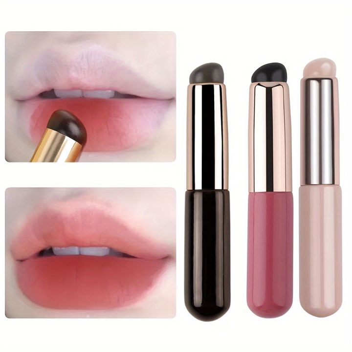 Portable Silicone Lip Brush with Cover - Mini Makeup Applicator, Easy ...