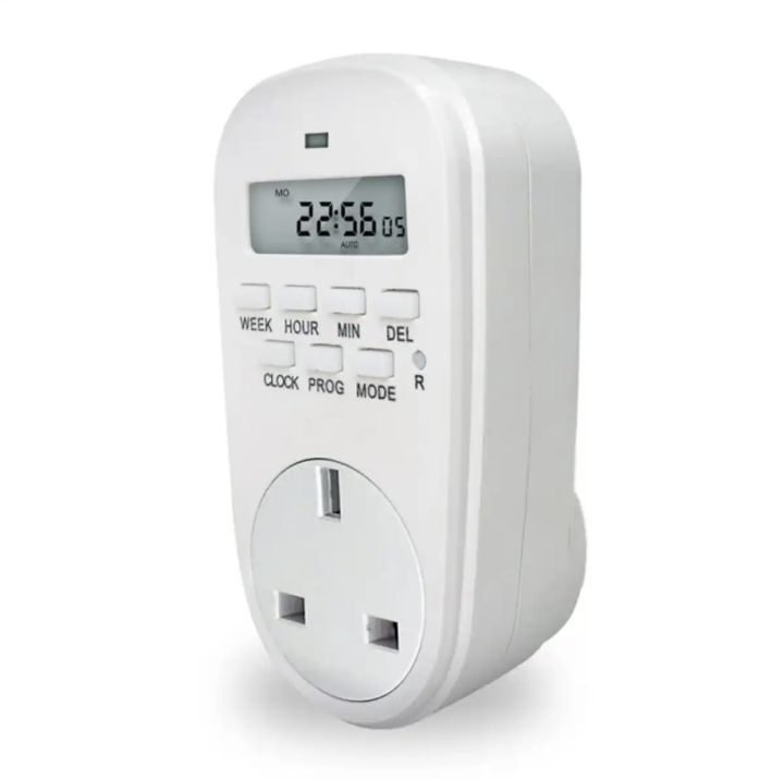 Digital Timer Switch Plug Socket with LCD Display Programmable Time Controller Intelligent ...