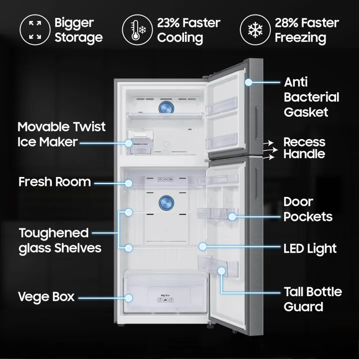 Samsung 253 Litres Double Door Refrigerator RT40H28WNPIM | Daraz.com.np