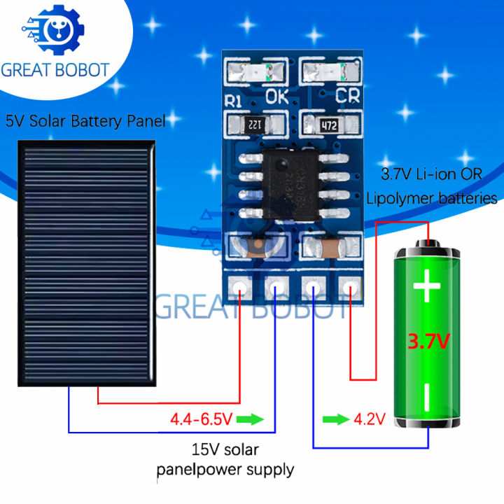 MPPT Solar Charge Controller 1A 4.2V 3.7V 18650 LiPo Li-ion Lithium ...