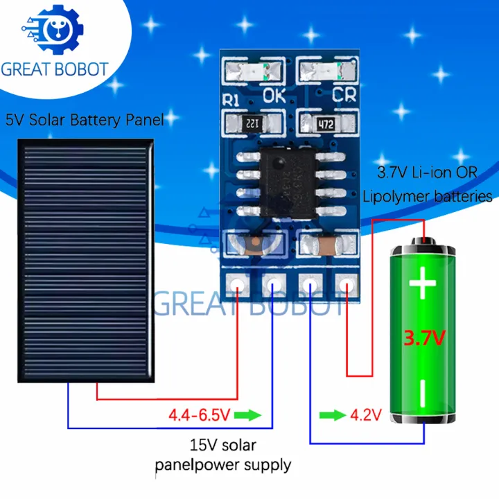 MPPT Solar Charge Controller 1A 4.2V 3.7V 18650 LiPo Li-ion Lithium ...