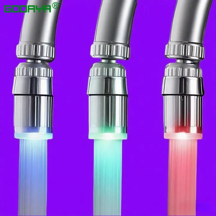 LED Temperature Sensitive Faucet Water Saving Kitchen Bathroom Sensor 7 ...