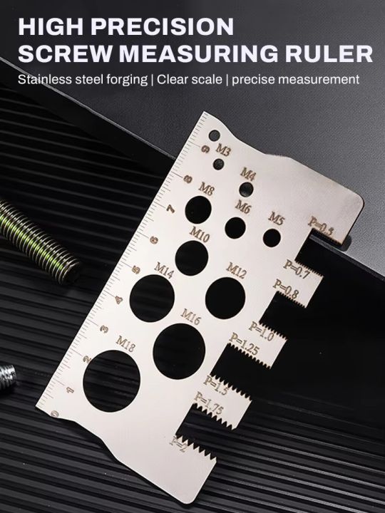 New Thread Screw Measurement Ruler 304 Stainless Steel Caliper Metric ...