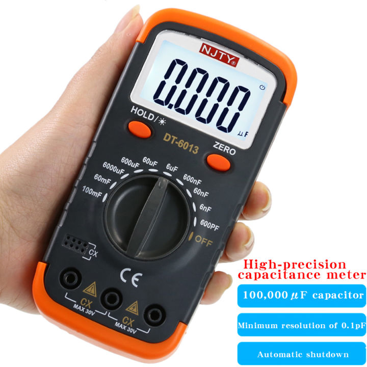 NJTY DT6013 High Precision Digital Capacitance Meter for Measuring ...