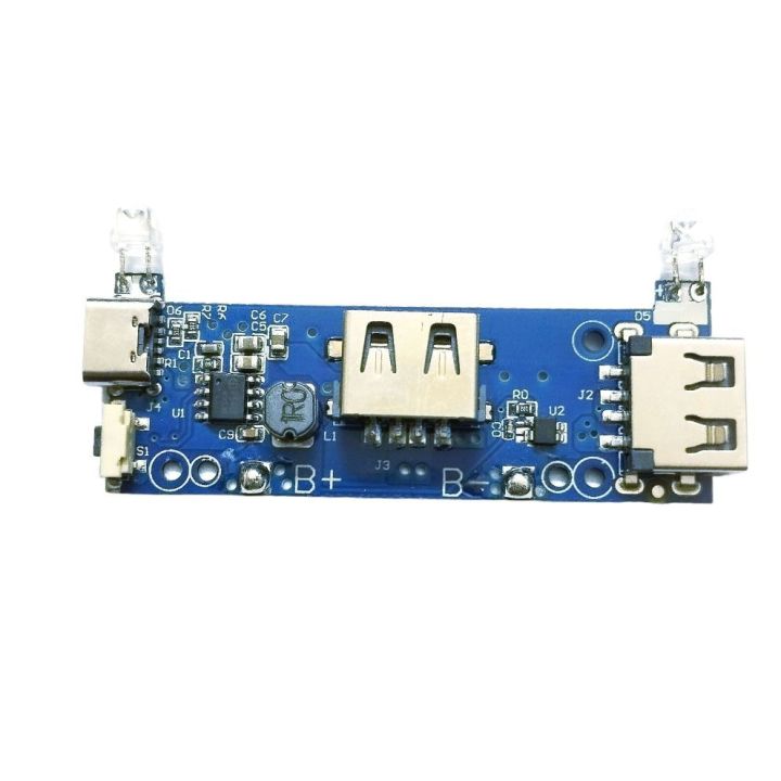 Power Bank Circuit 5v 2A / 1A Dual USB Type C Diy Power Bank Circuit Board With Dual LED Light ...