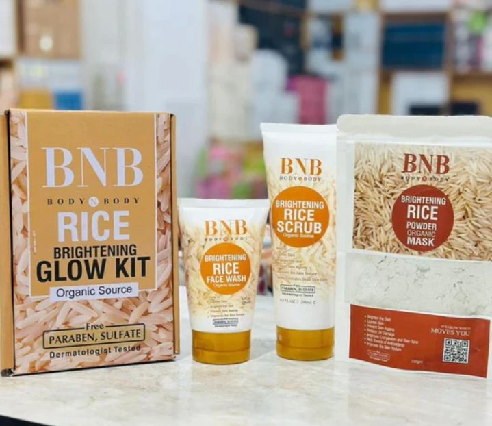 B&B Original Rice Brightening Glow Kit – Face Wash, Rice Scrub & Rice ...