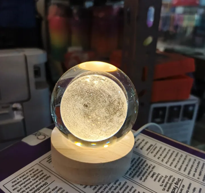 3D Ball Crystal Glass LED Table Lamp Random Design | Daraz.pk