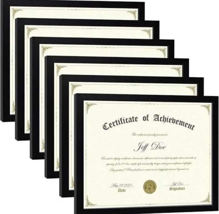8x12 inch A4 size Diploma , certificate Frame in black - Set of 5 - Use ...