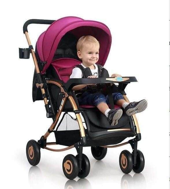 baby stoller 2 in 1 metal body up and down hoi gadie | Daraz.com.bd