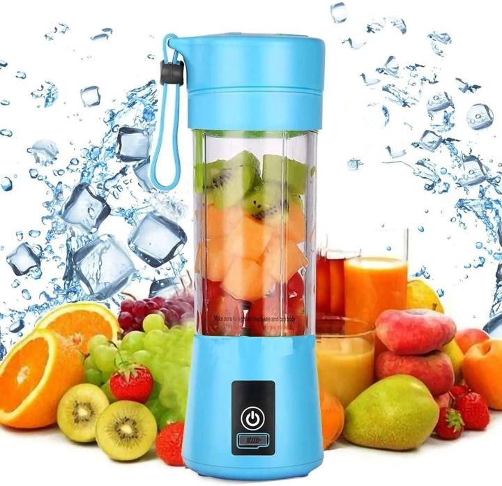 Juicer Blender 6 Blades USB Portable 380ml Mini Fruit Bottle Juicer ...