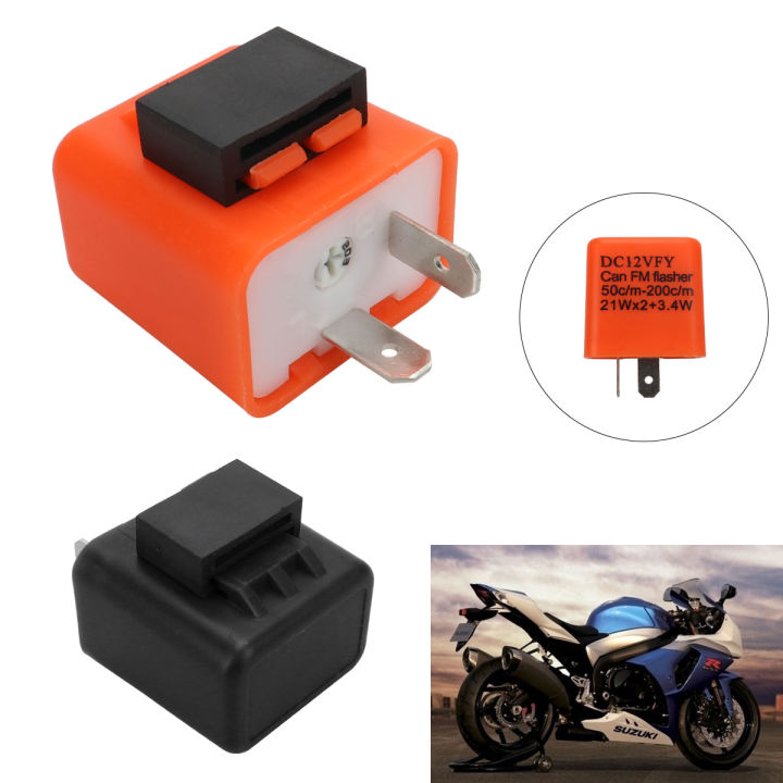 1pc Motorcycle LED Flasher Relay 2Pin Adjustable Frequency of Turn ...