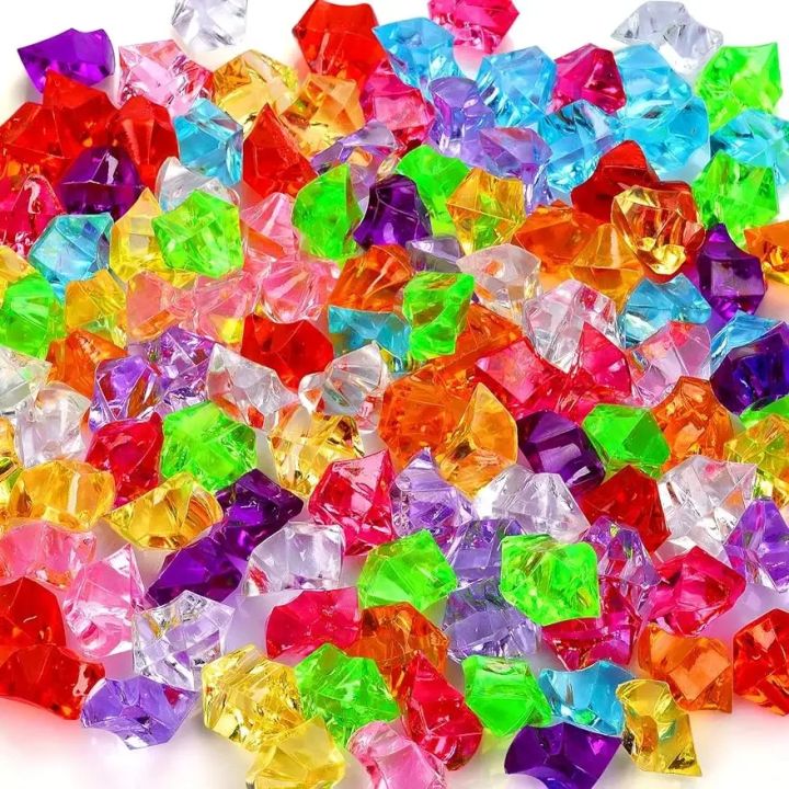 100pcs Multicolored Fake Crushed Ice Rock Plastic Gems Jewels Acrylic ...