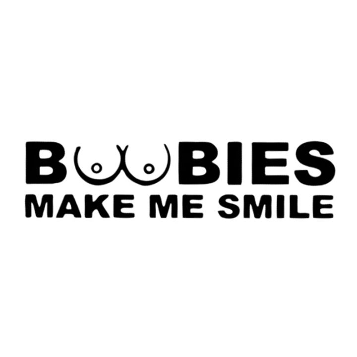 Funny BOOBIES MAKE ME SMILE Car Window Sticker Motorcycle electric ...