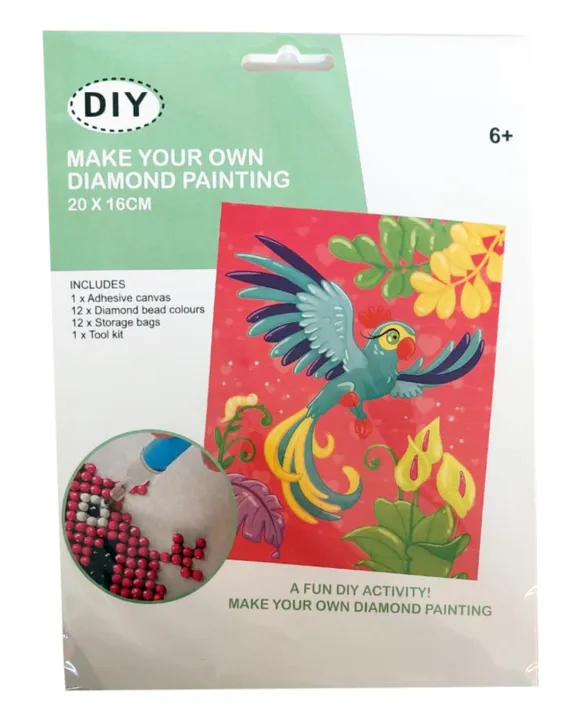 Colorful Parrot Diamond Painting Kit – Beginner-Friendly Craft AD100 ...