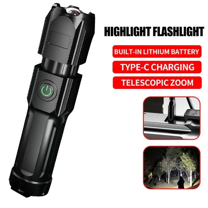 Powerful LED Flashlight 100000 Lumen Tactical Flashlights Rechargeable ...