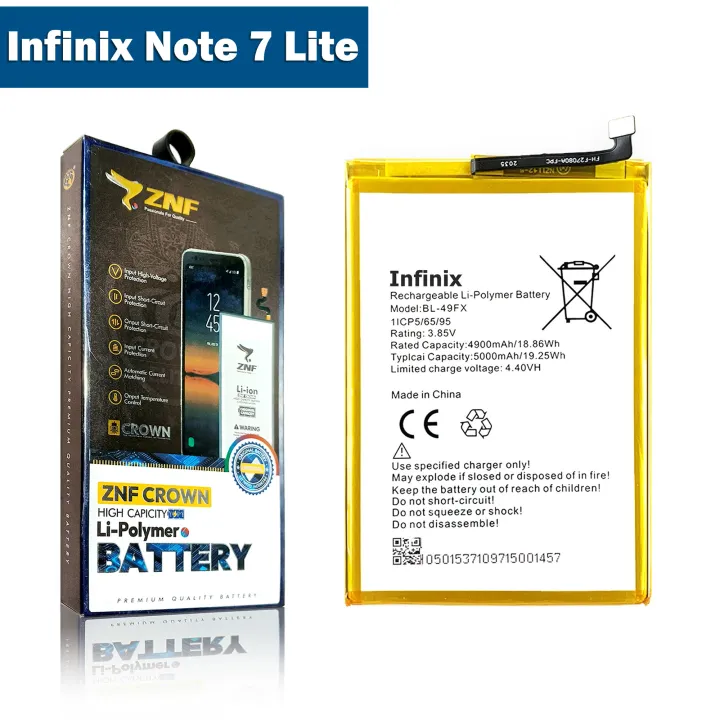 Infinix Note 7 Lite Battery Replacement ZNF Original High Capacity ...