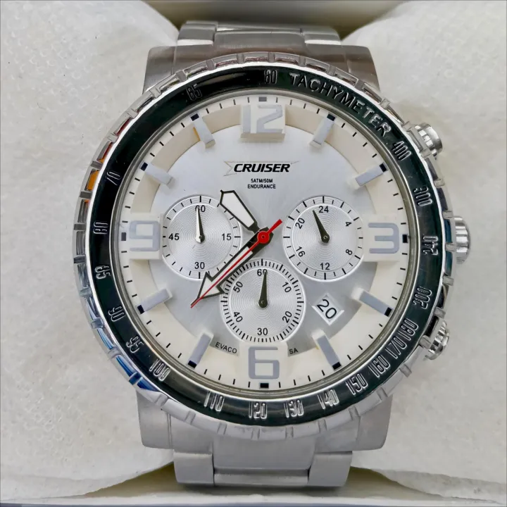 CRUISER Men’s Chronograph Stainless Steel Watch – White Dial ...