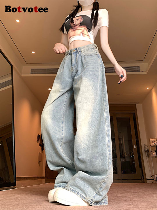Botvotee Baggy Classic Jeans for Women 1950s/1960s Retro American High ...