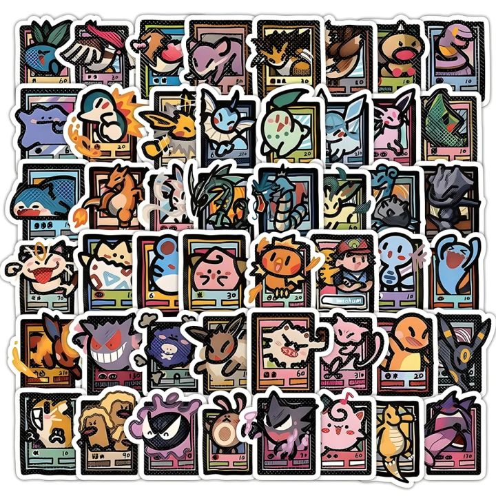 103pcs Pixel Style Anime Pokemon Stickers Pikachu Cartoon Decals DIY ...