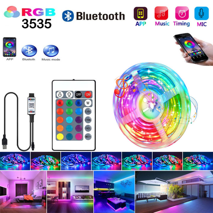 LED strip light RGB APP control 24/44 key color changing light room ...