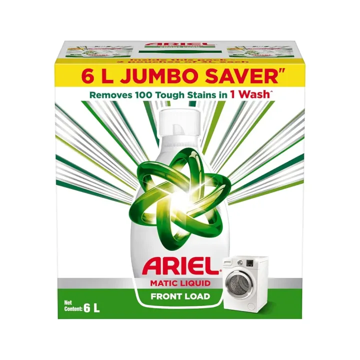Ariel Liquid Detergent Front Load - 6L | Removes 7 day dried-in Stains ...