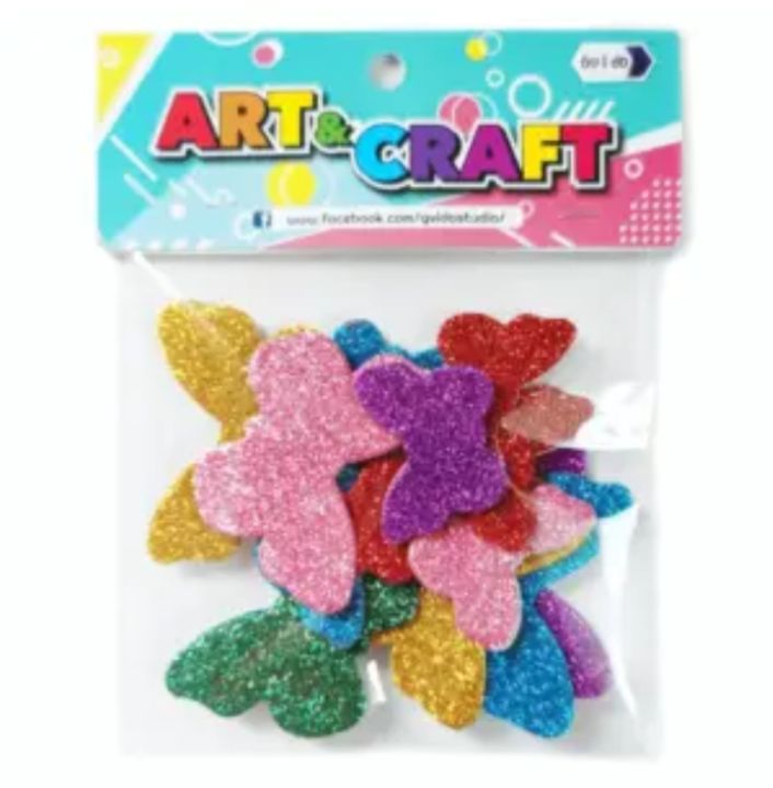 Colorful Foam Glitter Stickers Glitter Foam Butterfly Shapes Stickers ...