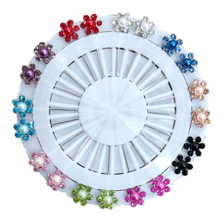 Pack of 10 and 20pcs Set Crystal Rhinestone Flower Hijab Pins For Women ...