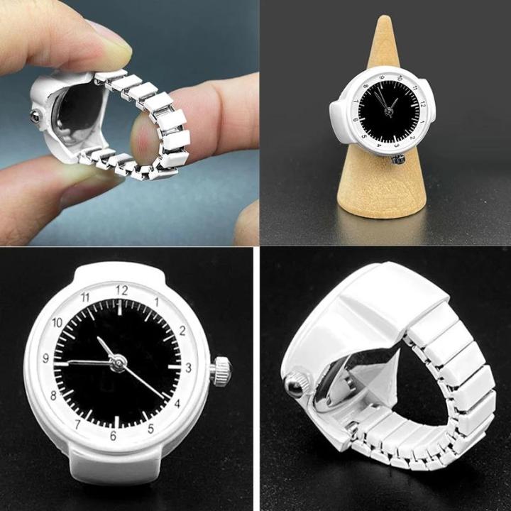 2026 New Digital Quartz Finger Watch Rings Vintage Punk Mini Elastic ...