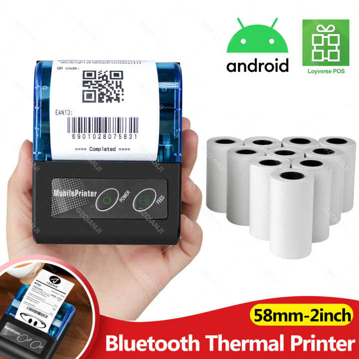 Portable Mini Thermal Printer 2 inch Bluetooth USB Receipt Bill Ticket ...