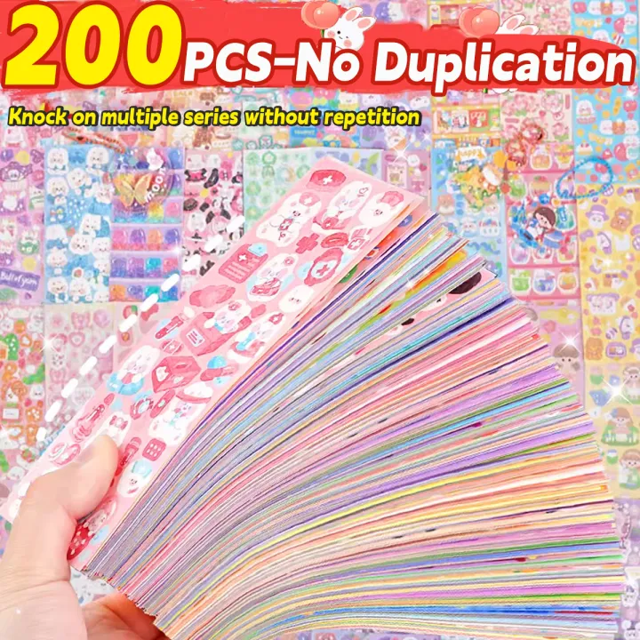 20-200 PCS Cute Stickers Goo Card Kawaii Cartoon Laser Sticker No ...