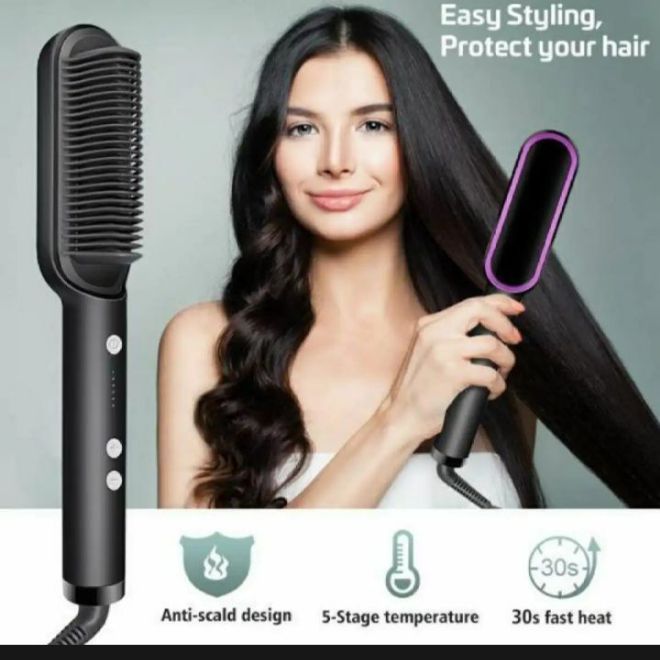 909 Multifunctional Hair straightener comb Brush For Girls Electric ...