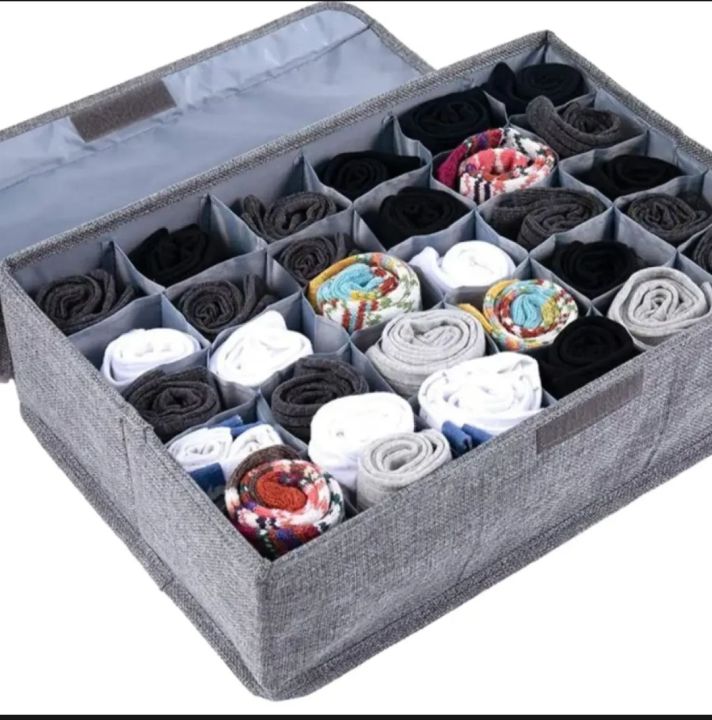 Underwear socks storage organizer with lids foldable closet Drawer ...