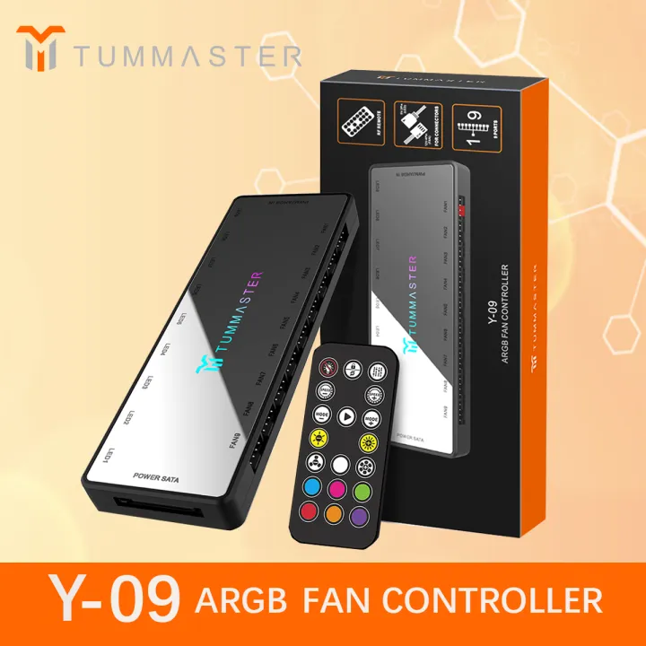 TUMMASTER ARGB Cooling Fan Controller For PC 9Port 4Pin&5V-3Pin PWN Fan ...