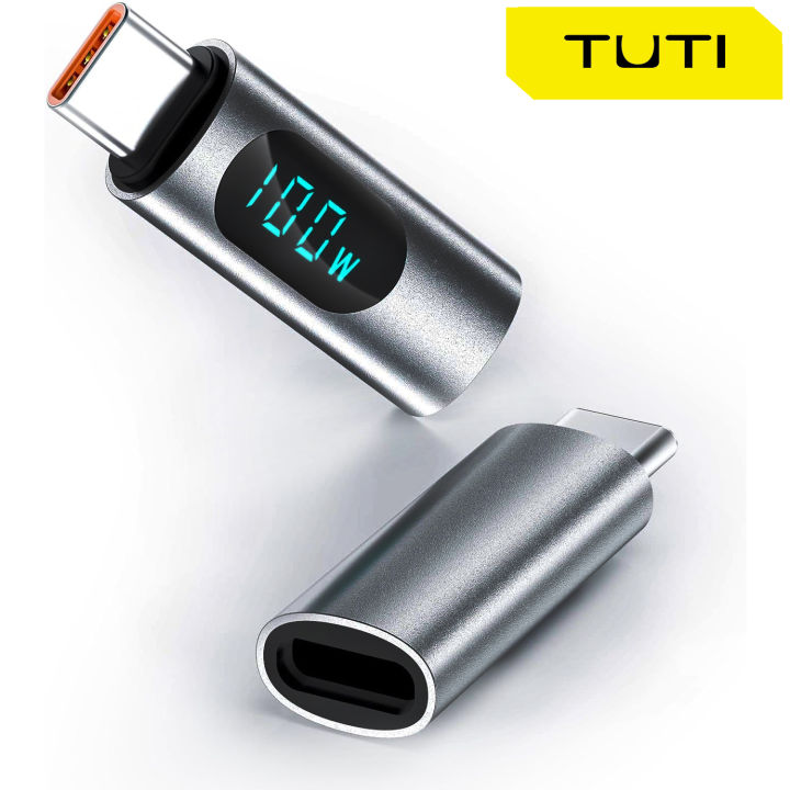 TUTI 100W USB C Female to USB C Male Power Meter Tester with Digital ...