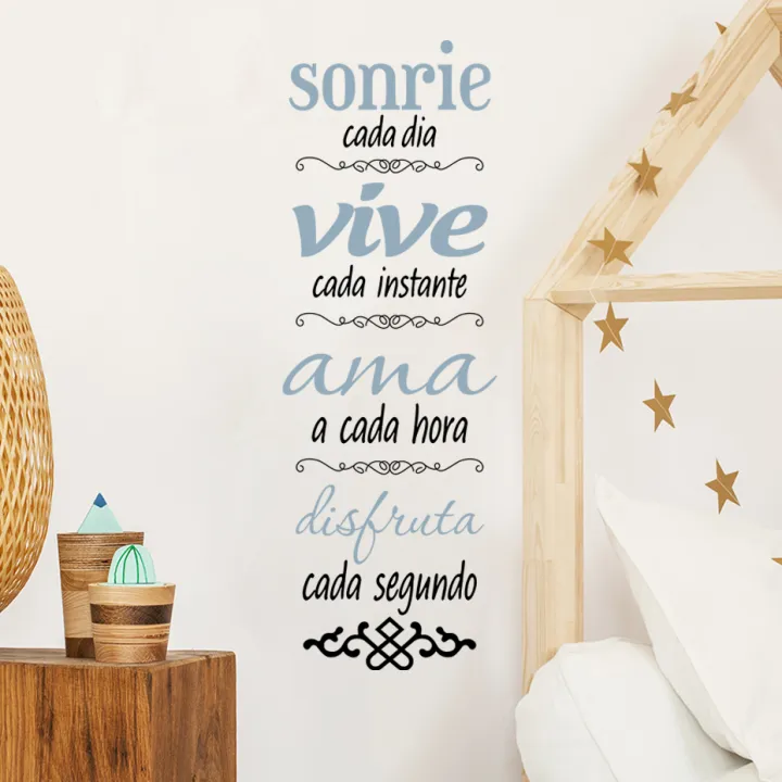 Sonrie Vive AMA Wall Stickers Spanish Vinyl Verses Decal Home Decor ...