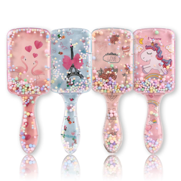 Cartoon style hair brush, both dry and wet massage exfoliating hair ...