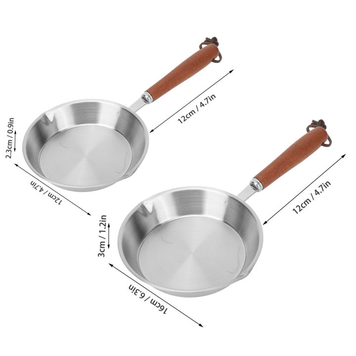 12cm/16cm Stainless Steel Frying Pan Egg Pan Fry Pan for Household ...