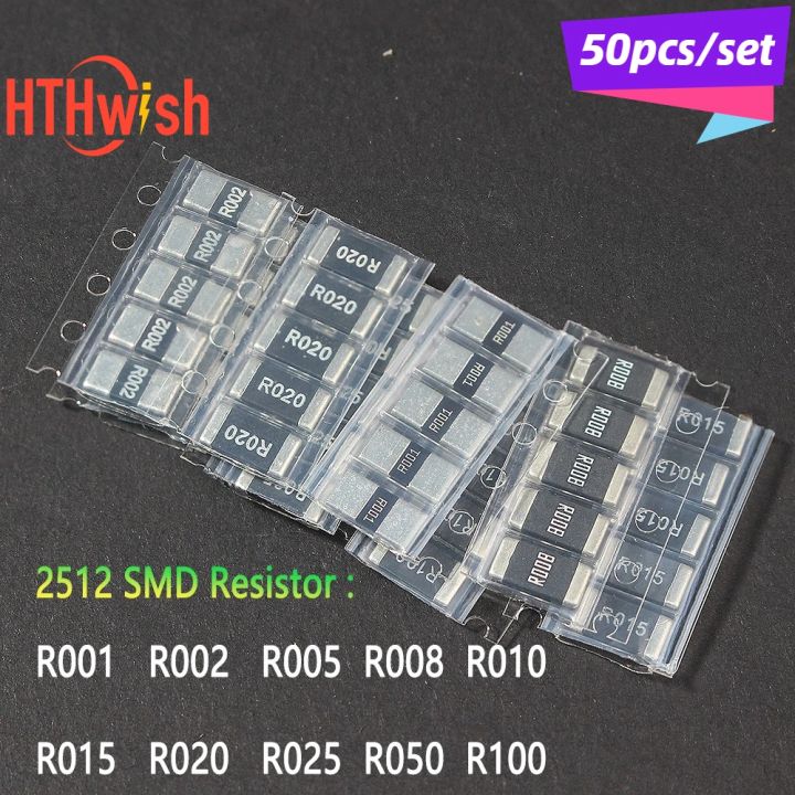 50PCS/lot 2512 SMD Resistor set 1% Alloy Resistance Assorted Kit R002 ...
