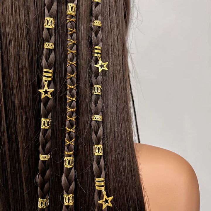 36 pieces of braid accessories, star pendants, winding ropes, hair ...