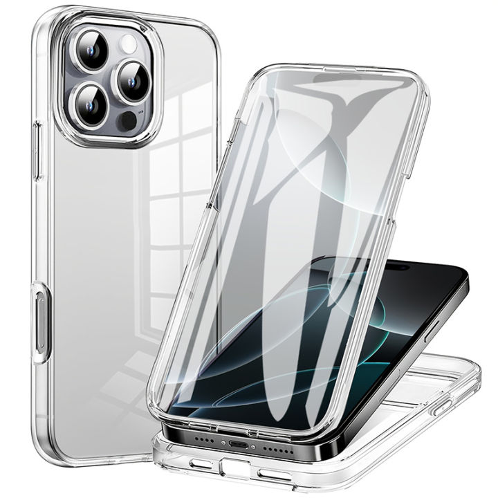 360 Full Body Silicone Phone Case For iPhone 17 16 15 14 13 12 11 Pro ...